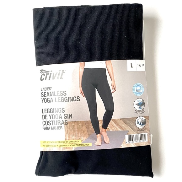 Crivit | Pants & Jumpsuits | Crivit Ladies Seamless Black Yoga Leggings ...